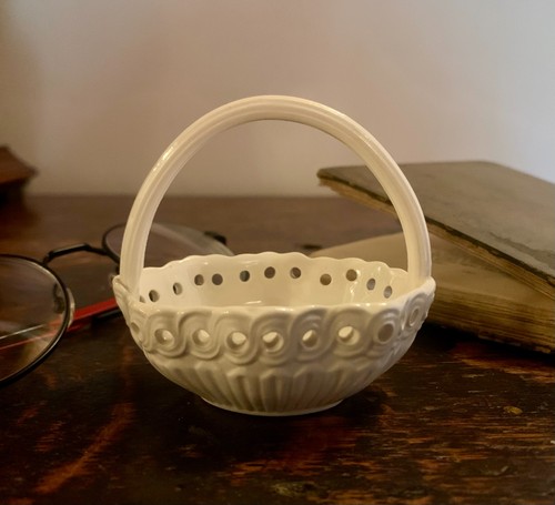Authentic Leedsware miniature pierced basket. Cream ware, Leeds ware ...