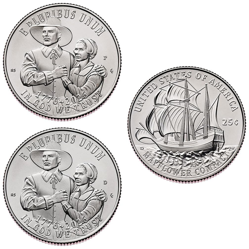 2026 P,D BU 250 Semiquincentennial Quarters Mayflower Compact US Mint 2 ...