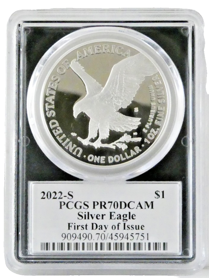 2022 S Silver Eagle PCGS PR70 DCAM First Day Issue SIGNED Emily Damstra ...