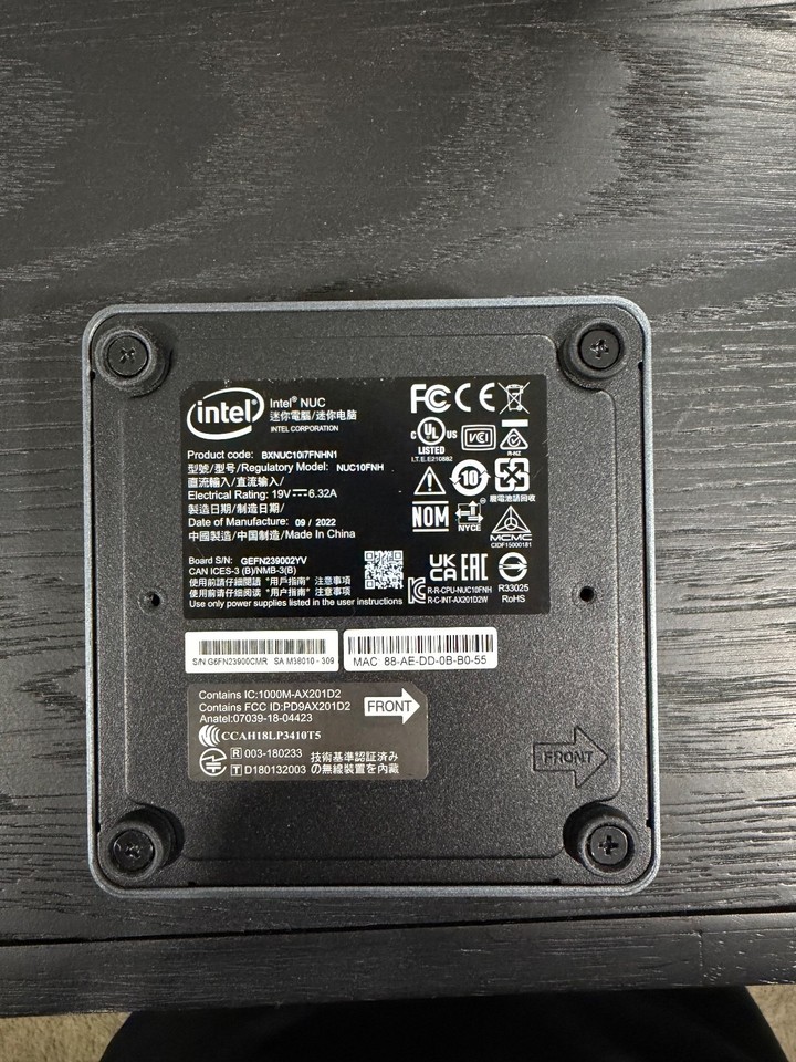 Intel NUC 10 Performance (Intel Core i7-10710U, 1.10GHz, 32GB RAM ...