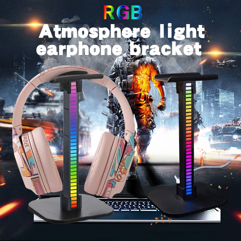 RGB LED Gaming Headphone Stand Desk Hanger Headset Holder | eBay UK