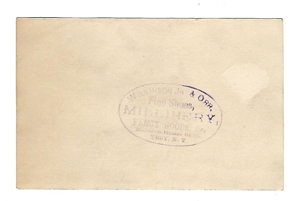 c1890's Trade Card Wilkinson Jr. & Orr. Millinery Fanoy Goods, Try, N.Y ...