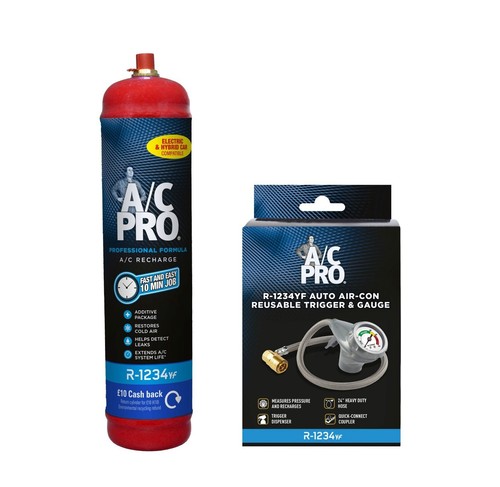 R1234YF Air Con Regas Kit AC Pro Car Air Conditioning Refill Recharge ...