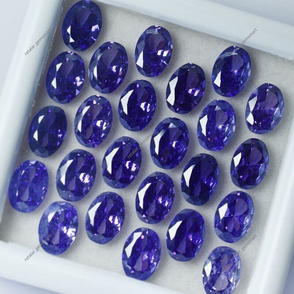 21 Pcs Natural Certified Tanzanite Purple Oval Shape Loose Gemstone 7x5 ...