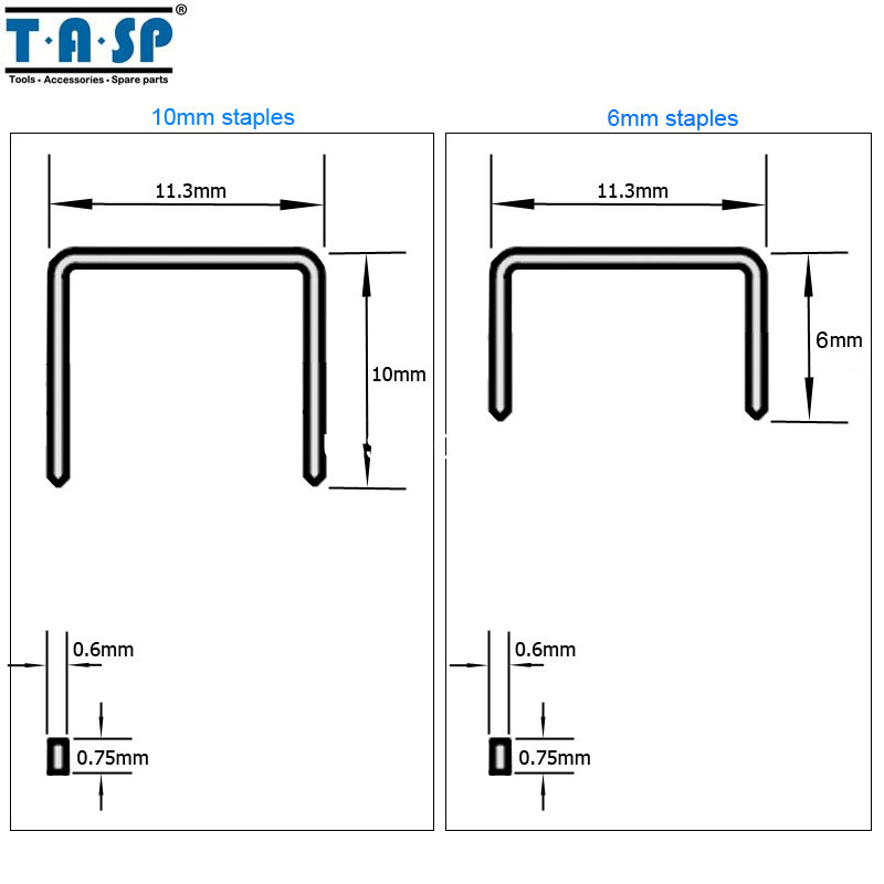 1000PC 6mm or 10mm Staples Type 53 for Electric Stapler & Manual Staple ...