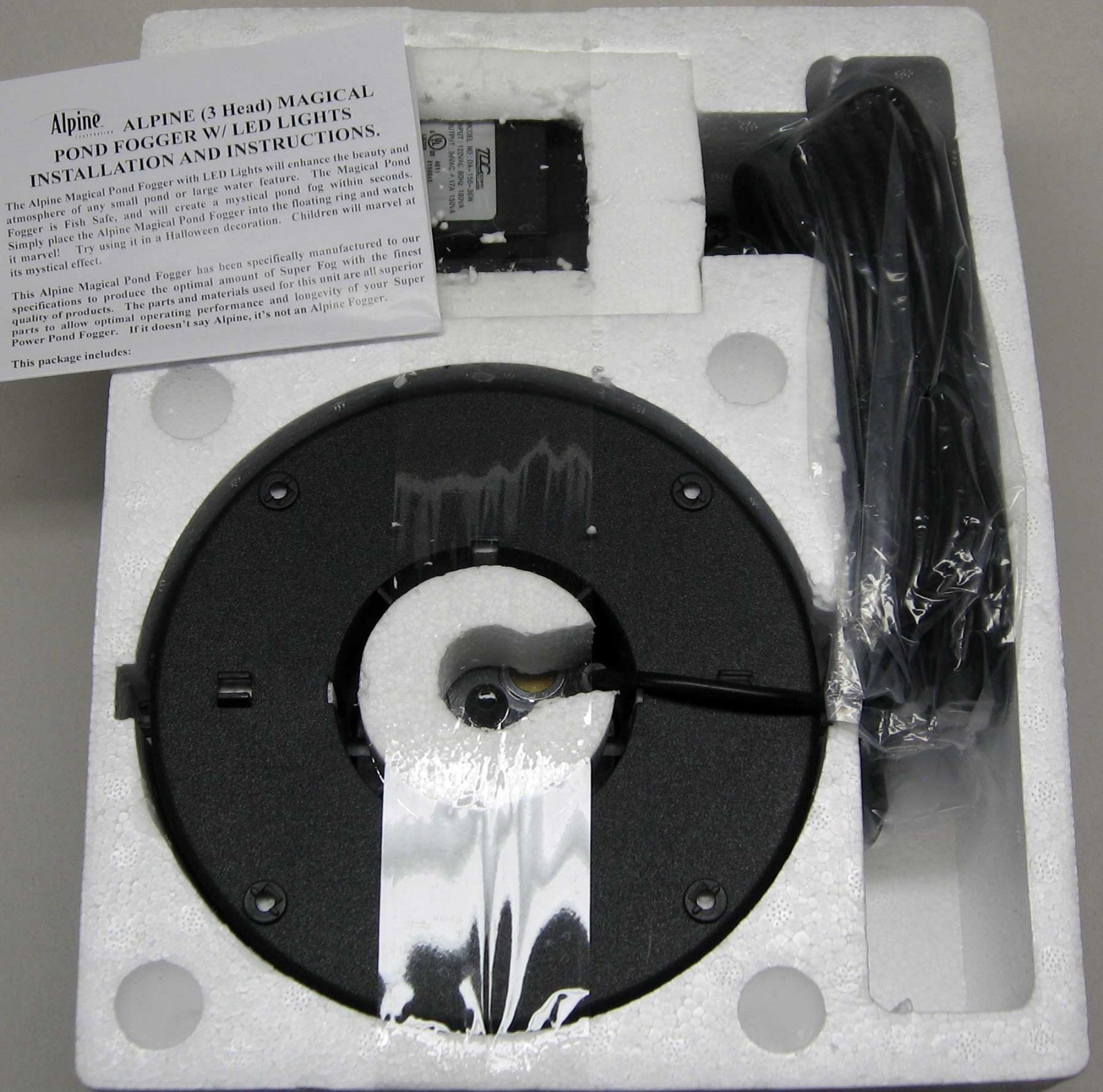 Alpine Mini-Pond Fogger/Mister with LED Lights (3 Jets), FG203LR | eBay