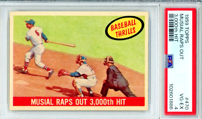 1959 Topps Musial Raps Out baseball card, PSA Graded VG-EX 4, #470 in ...