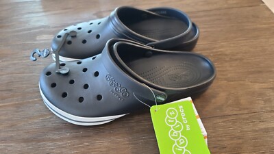 Crocs Black White Stripes New Mens 10 Womans 12 New with tags | eBay