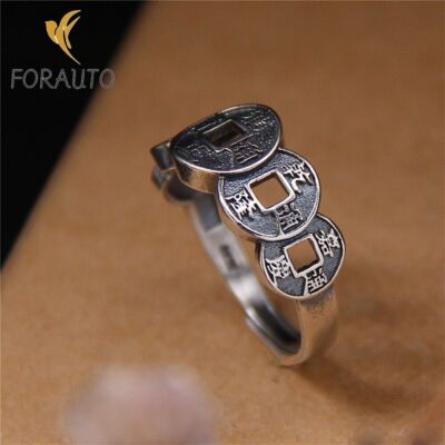 Chinese Sterling Silver Band Men Women Luck Five Emperors Coin Ring | eBay