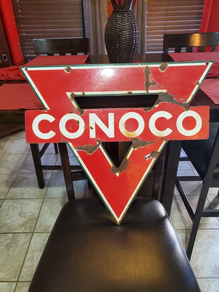 Rare Original Porcelain Conoco Advertising Sign | eBay