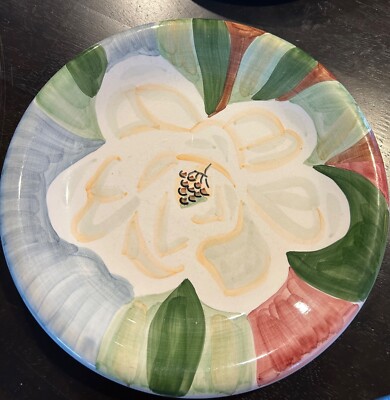Salute Ceramics Dinner Plate Handpainted Magnolia | eBay