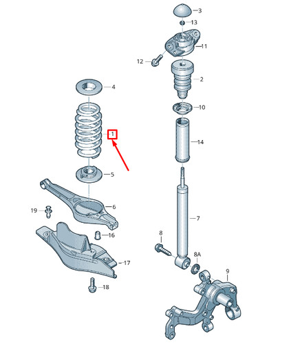 NEW AUDI Q3 8U REAR COIL SPRING 5N0511115L ORIGINAL NO IMPORT DUTIES TO ...