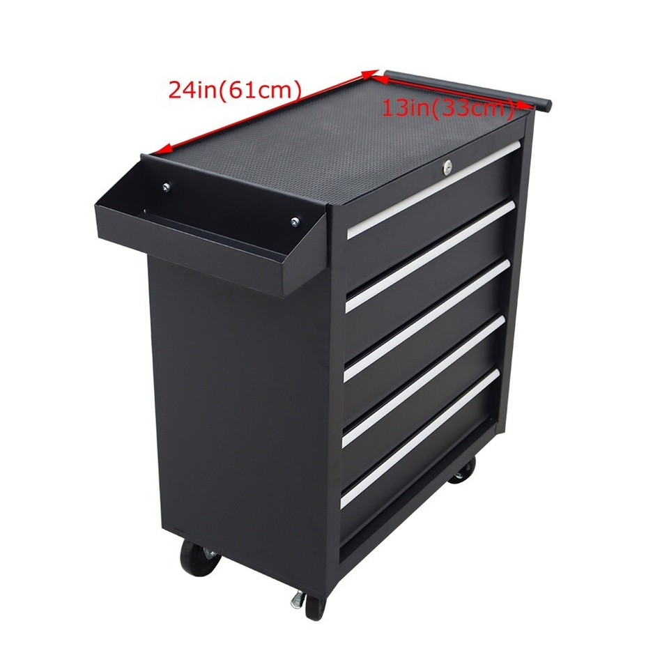 Enhanced Tool Car 5 Drawers Storage Organizer Cabinet w/ Castor ...