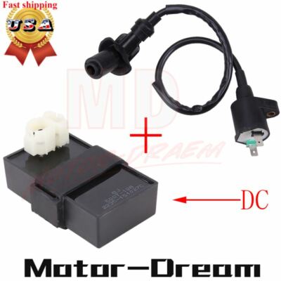 6 Pin DC CDI Box & Ignition Coil For Scooter GY6 50cc 125cc 150cc ATV ...