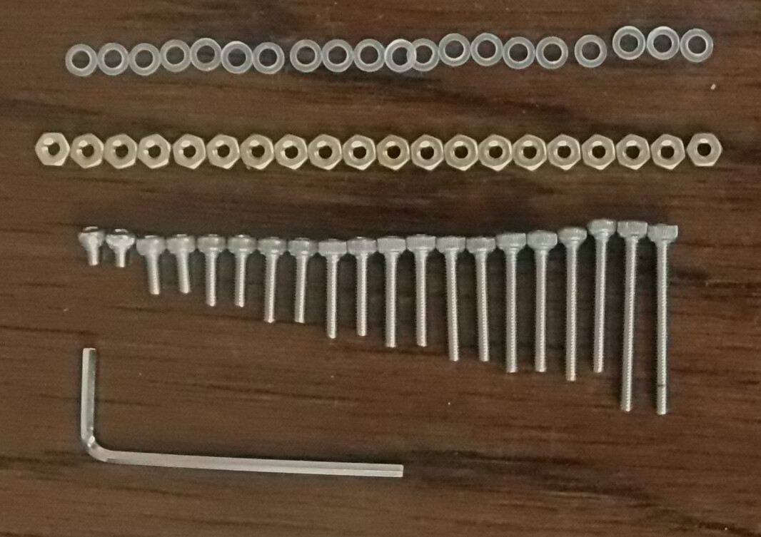 Stainless steel and Brass Headshell Mounting Screws 55 Piece Set Brand ...