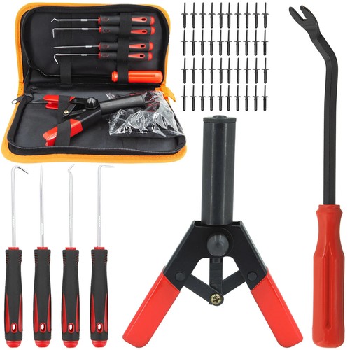 New 42Pc Plastic Rivet Gun Set Bonus Fastener Removal Tool Nylon Blind ...