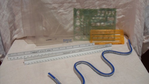8 Pieces Staedtler & Others Drafting Supplies - Rulers House Plan ...