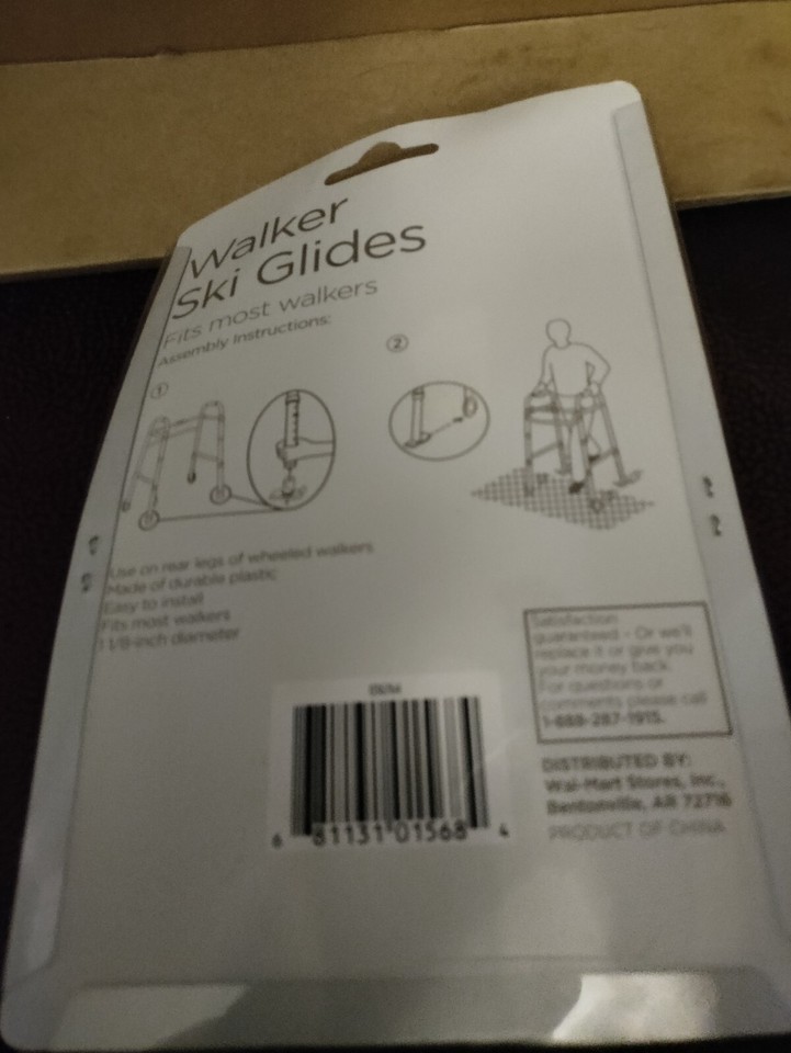 2 Pc Walker Ski Glides Rubber Glide Walker Ski Caps Equate | eBay