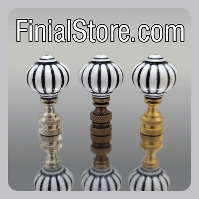 White/Black, Acrylic, Lamp Finials Nickel, Polished, Antique Brass ...