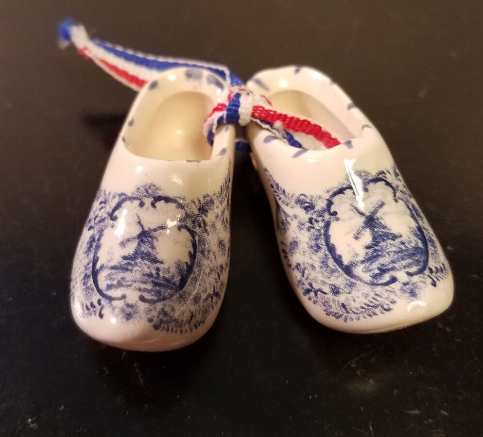 Miniature Delft Shoes Klompen Blue & White Holland Handmade Delftblue M ...