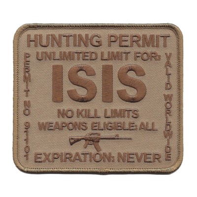 ISIS HUNTING PERMIT PATCH ISLAMIC STATE IRAQ SYRIA OIF | eBay
