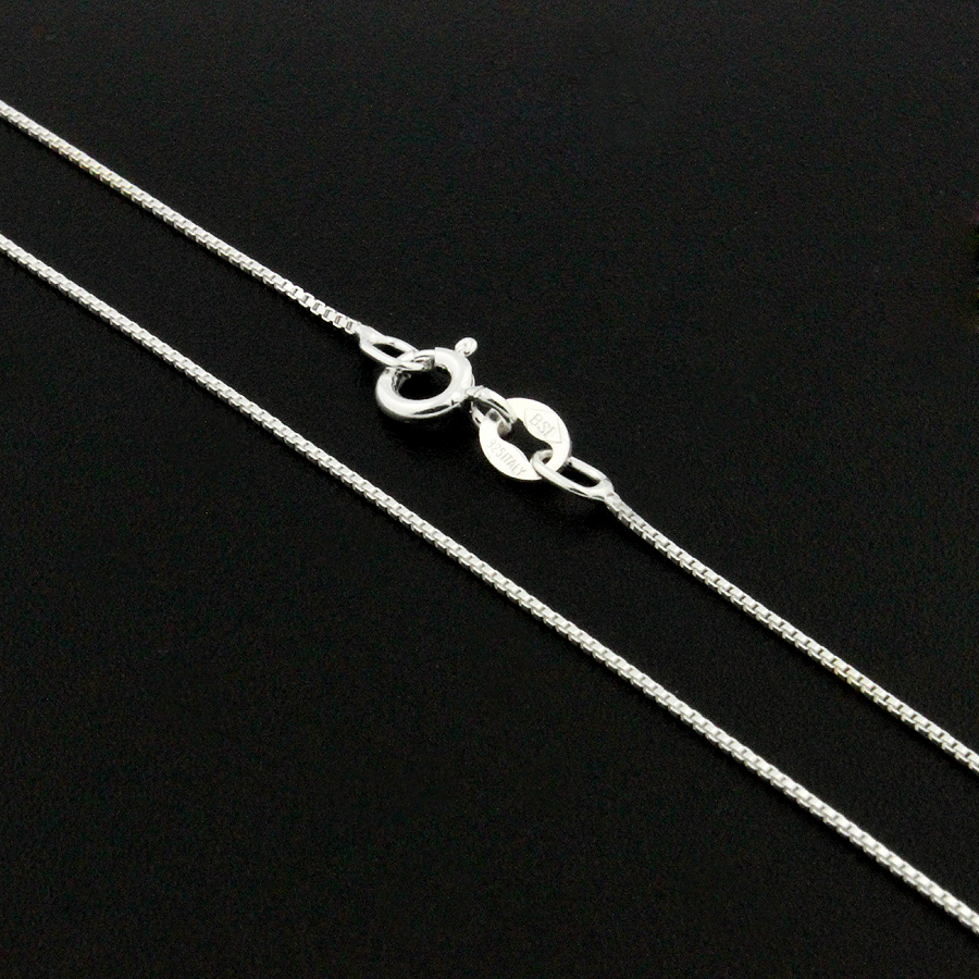 Sterling Silver Italian Box Chain 0.8 mm Thickness Chain Necklace Z05 ...
