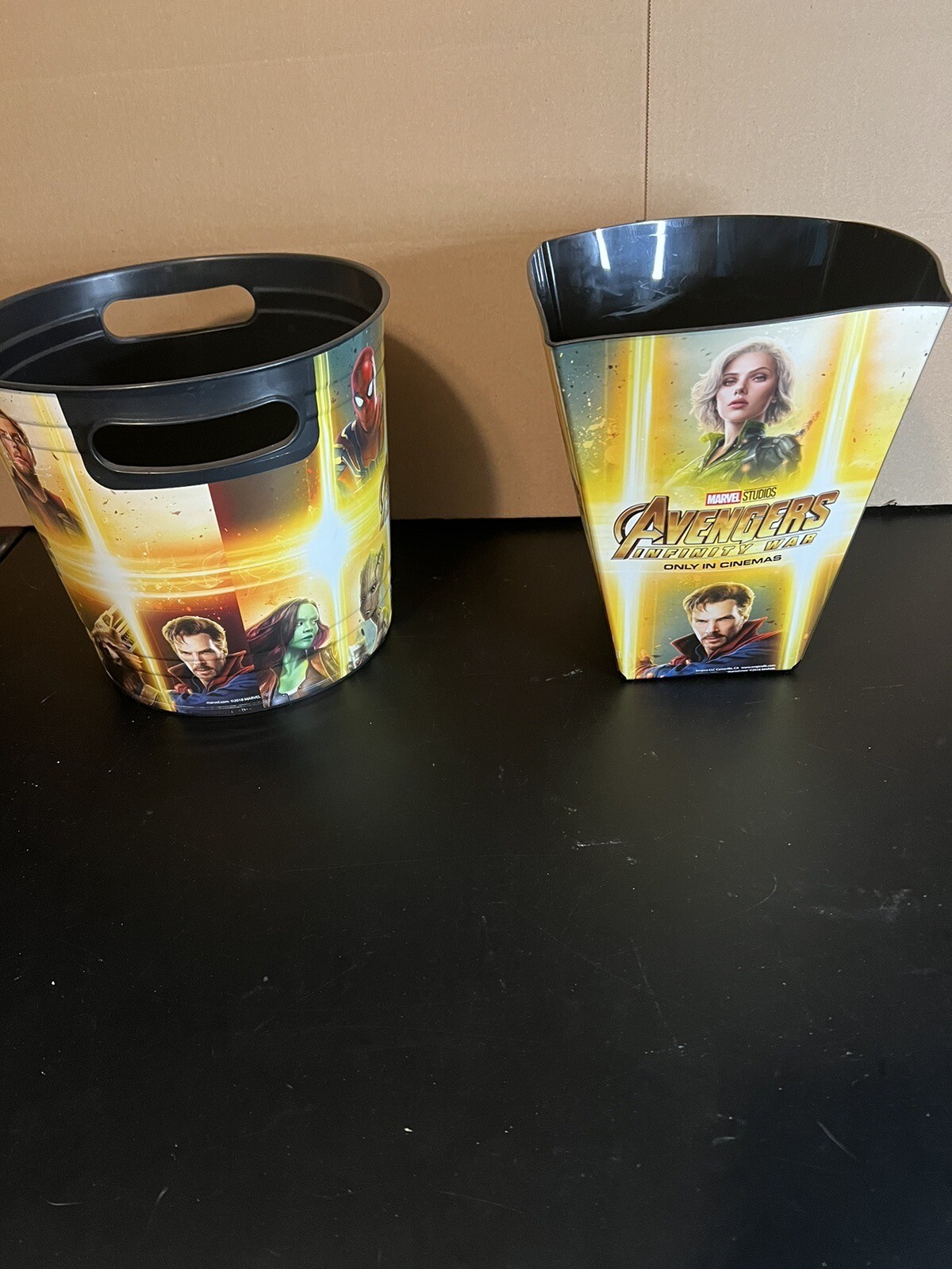 Pair Of Marvel Avengers Infinity War Movie Promo Plastic Popcorn Bucket ...