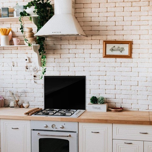 Nidda Black Colour Toughened Glass Heat Resistant Splashback for ...