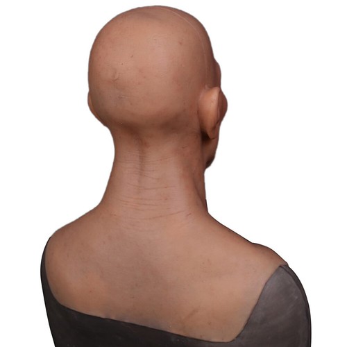 Silicone Realistic Man Face Mask Prop Head Hoods Cosplay Halloween ...