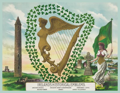 14289.Decor Poster print.Home Room wall art design.Ireland historical ...