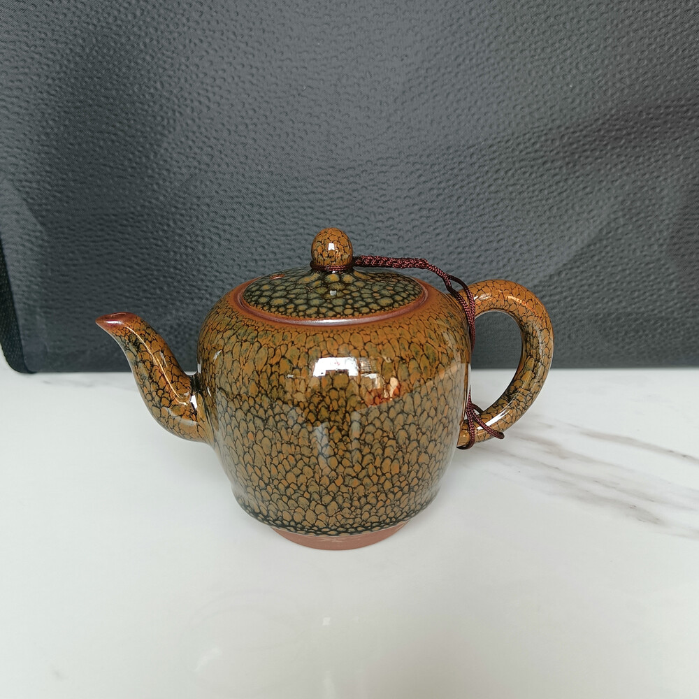 Porcelain Tea Pot, Tenmoku Teapots with Infuser Hole & Lid, 9.47oz ...