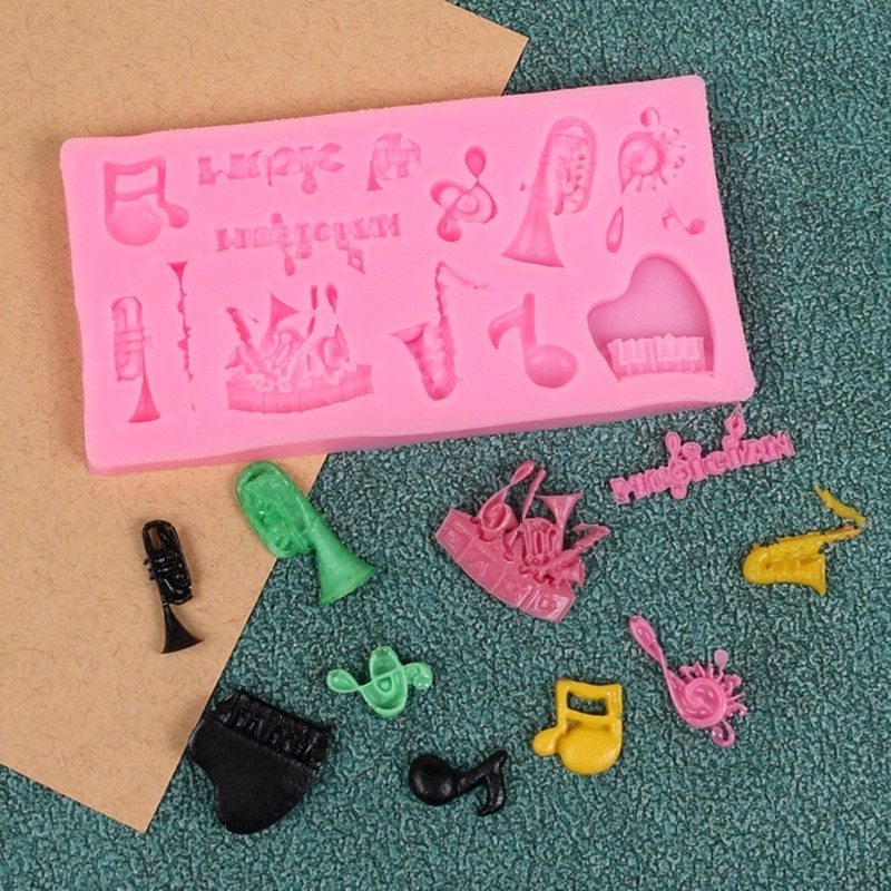 Easy Release Silicone Mold Featuring Musical Symbols For Baking ...