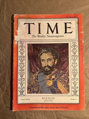 Time Magazine January 6, 1936 Man Of The Year Haile Selassie | eBay