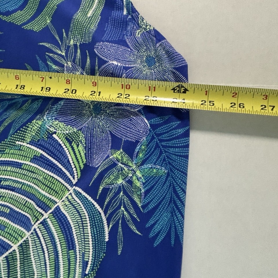 Ruby Road 2XL Women's Shift Dress Blue & Green Palms Sleeveless Resort ...
