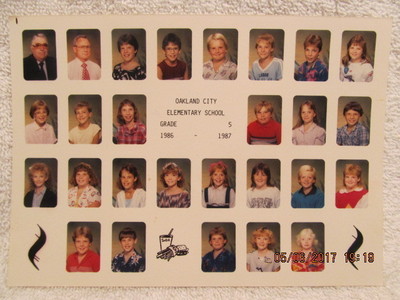 1986-1987 Photo 5th Grade Class at Oakland City IN Elementary School ...