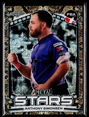 2024 Leaf Metal Stars PBA Bowling PBA7 Anthony Simonsen SNAKE SKIN MOJO ...