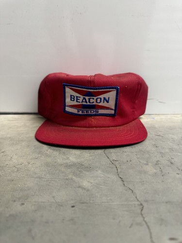 Vintage 1980s Beacon Feeds Patch Trucker Hat Cap Mesh SnapBack Made In ...