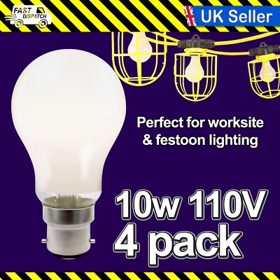 4 X 10W LED 110V INDUSTRIAL GLS BULB BC LAMP LIGHT B22 LARGE BAYONET ...