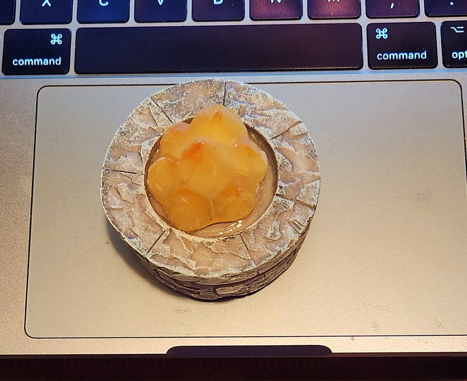 MINIATURE FIRE PIT w/ FIRE LED LITE for FAIRY GARDEN DOLLHOUSE RESIN ...