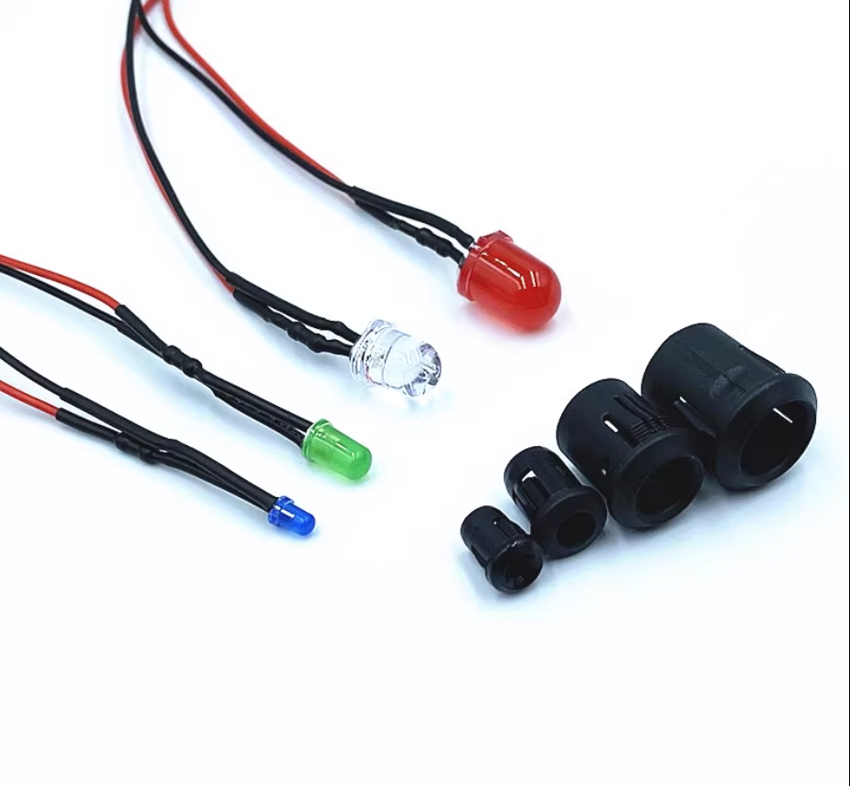 5pcs Light emitting diode 3V-220V round head LED with wire black light ...