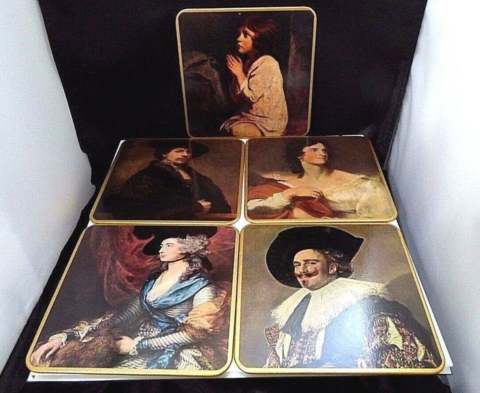 England Coasters Win-El-Ware Boxed Set of 5 Famous Painting Placemats ...