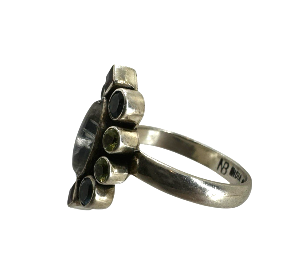 Nicky Butler Sterling Silver Moonstone Topaz Peridot Garnet Ring Size ...