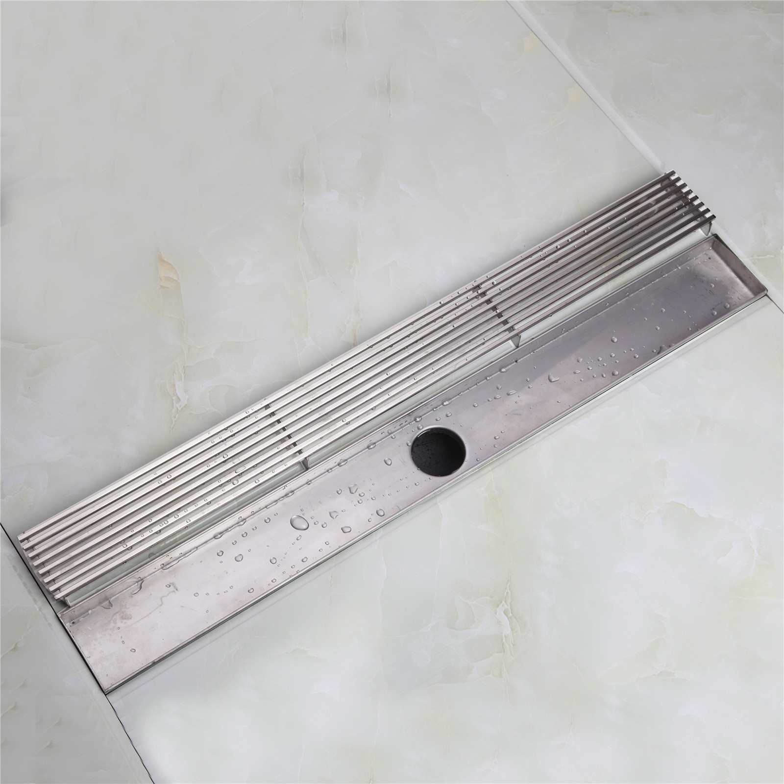 24" Rectangle Stainless Steel Bathroom Shower Waste Floor Insert Drain ...