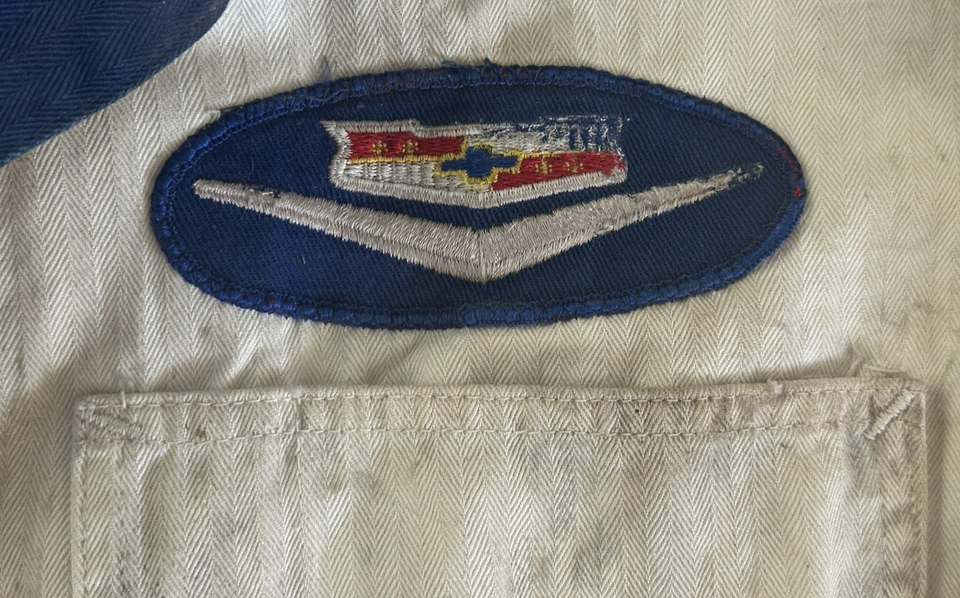 1955-57 Chevrolet STITCHED Work Coat OK USED CARS Herringbone Denim ...