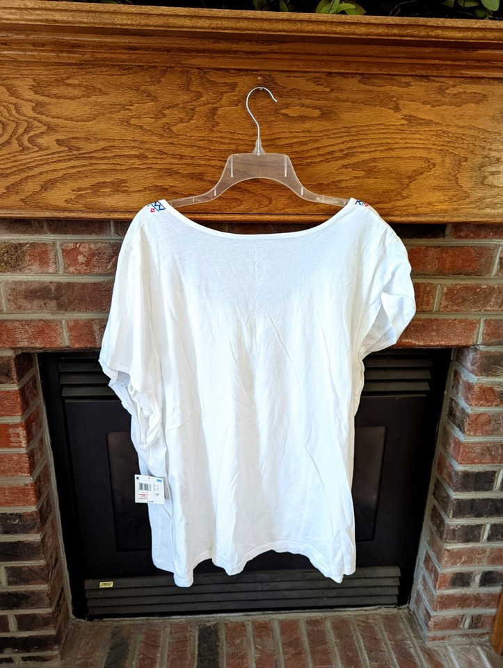 Basic Editions Brand New With Tags White T Shirt Women's Plus Size 2X ...