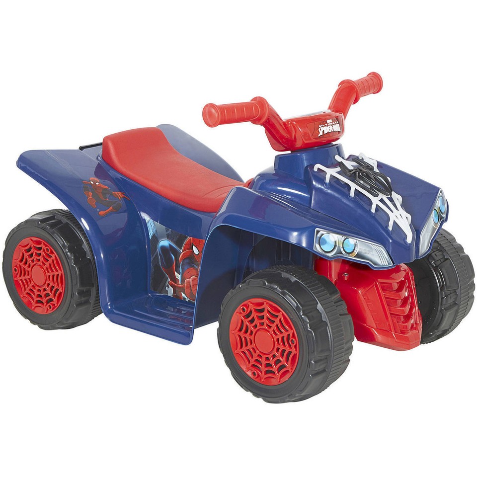 Dynacraft Spider-Man 6V Battery Powered Little Quad Kids Ride On ATV ...