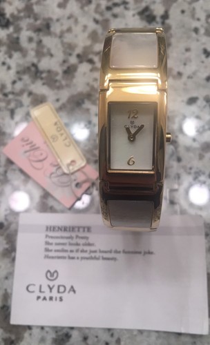 NWT, Women's Clyda Paris Watch, Gold Tone, Mother Of Pearl, Adjustable ...