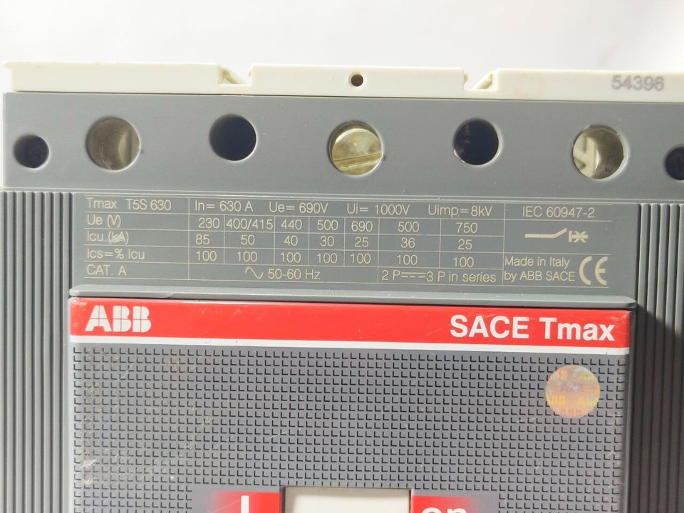 ABB TMAX T5S 630 CIRCUIT BREAKER MCCB 630A 3 POLE 50kA at 400/415V ...