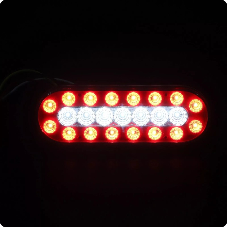 2Pcs 6.3" Oval Truck Trailer Led Tail Lights 23 LED Stop Brake Lights ...