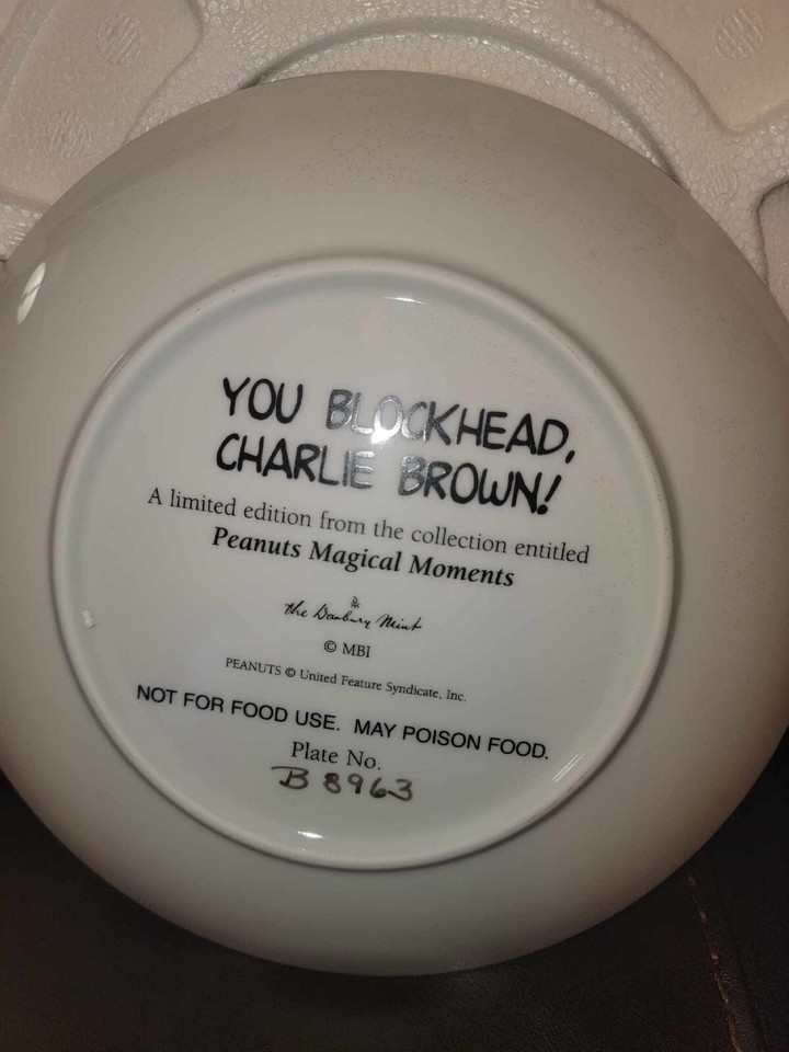 Danbury Mint Charlie Brown "You Blockhead! Charlie Brown" Collector's ...